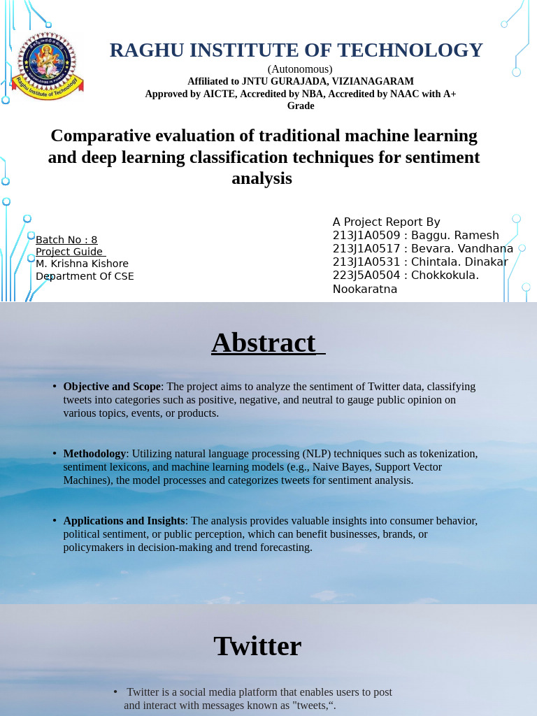 Twitter Sentimental Analysis PPT Draft | PDF | Deep Learning | Crisis Management
