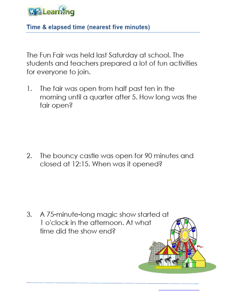 Grade 2 Time Word Problems Worksheet | PDF
