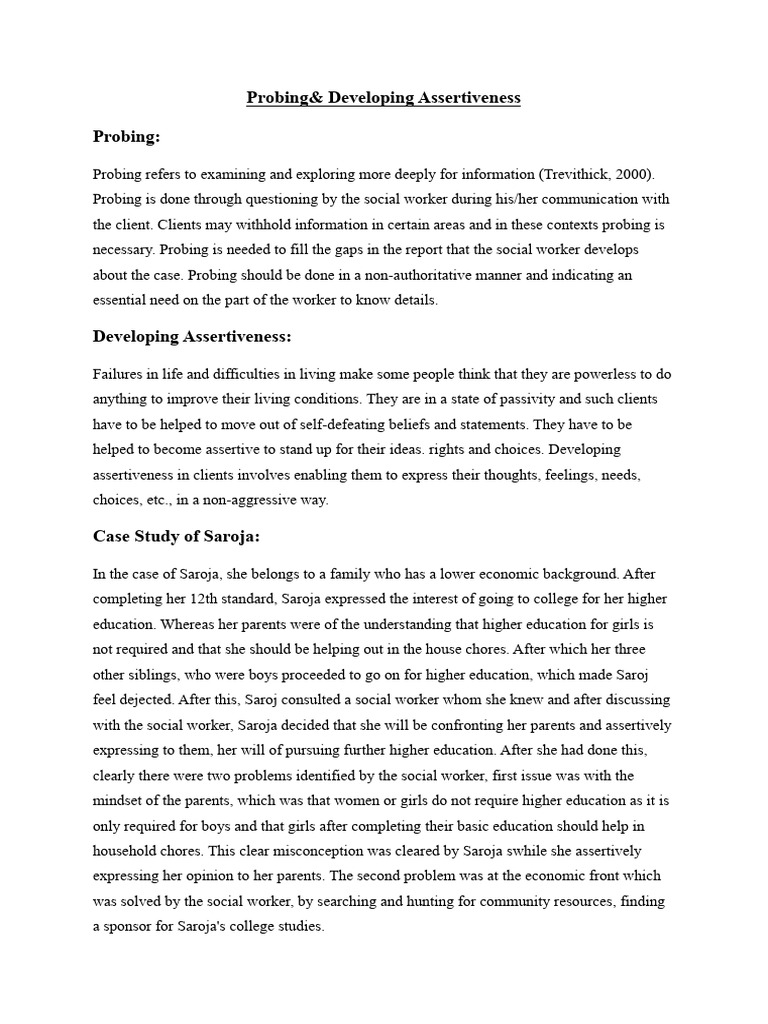 Probing and Developing Assertiveness | PDF
