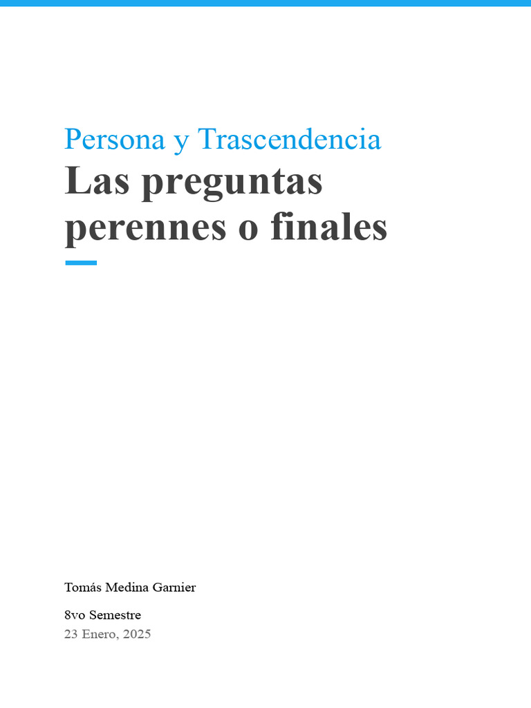 Las Preguntas Perennes o Finales | PDF | Realidad | Vida