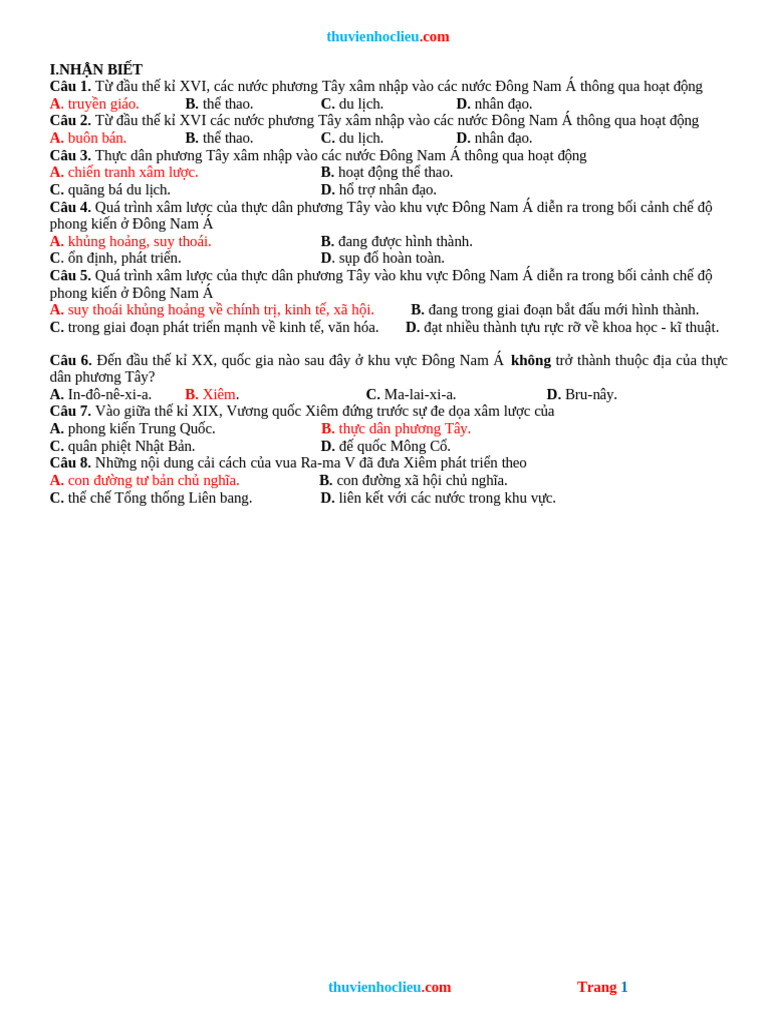 De Cuong On Tap HK1 Lich Su 11 KNTT | PDF