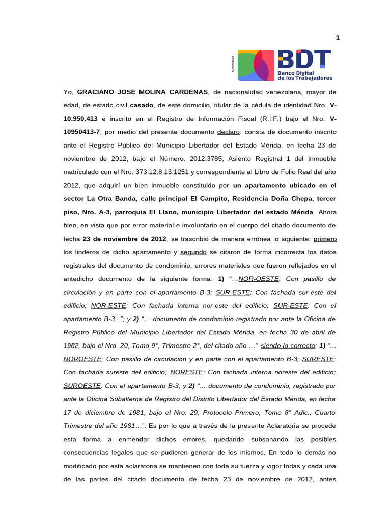 Sandy Taibelis Sosa Marquez Hipotecario Empleado Con Formato | PDF ...