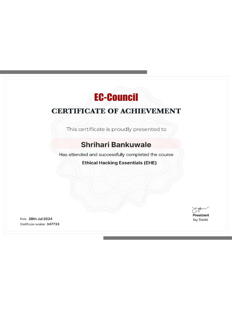 All Cyber Security Certificates | PDF