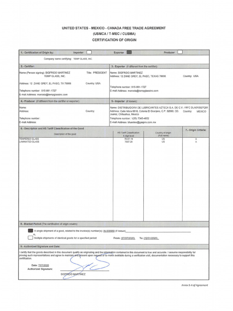 Certification Origin | PDF