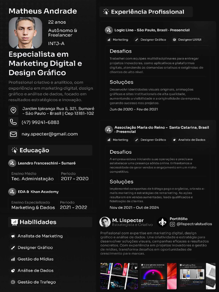 Curriculo - Escuro | PDF