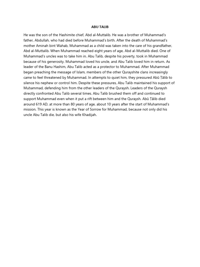 Abu Talib | PDF