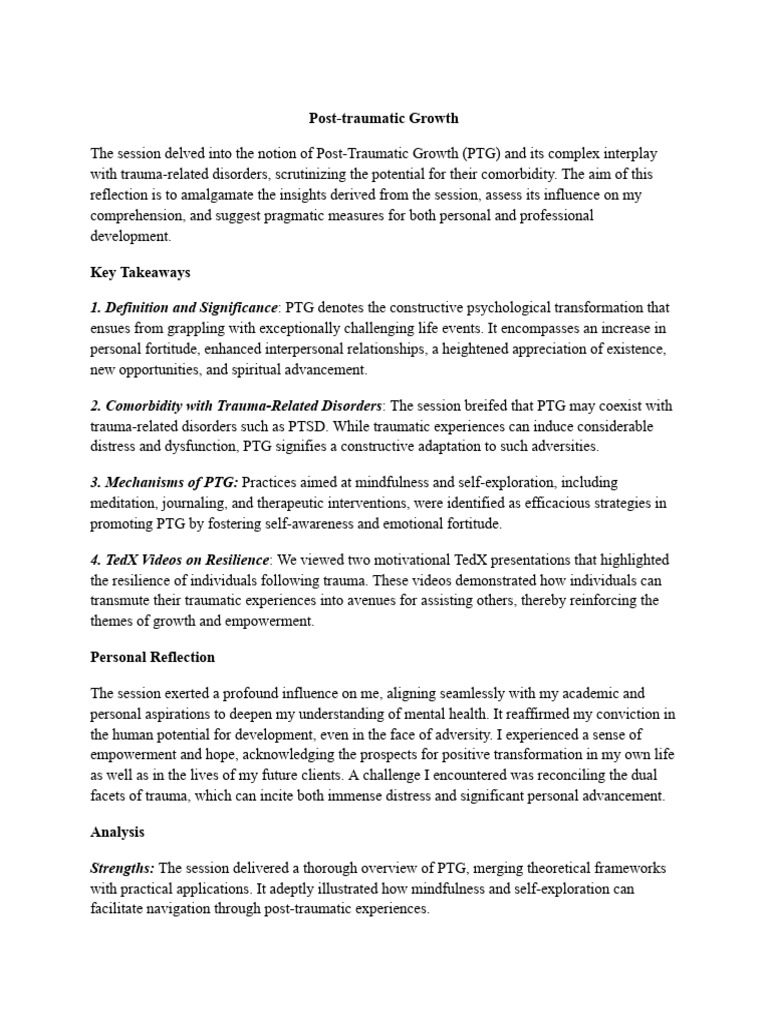 Understanding Post-Traumatic Growth | PDF | Psychological Resilience ...