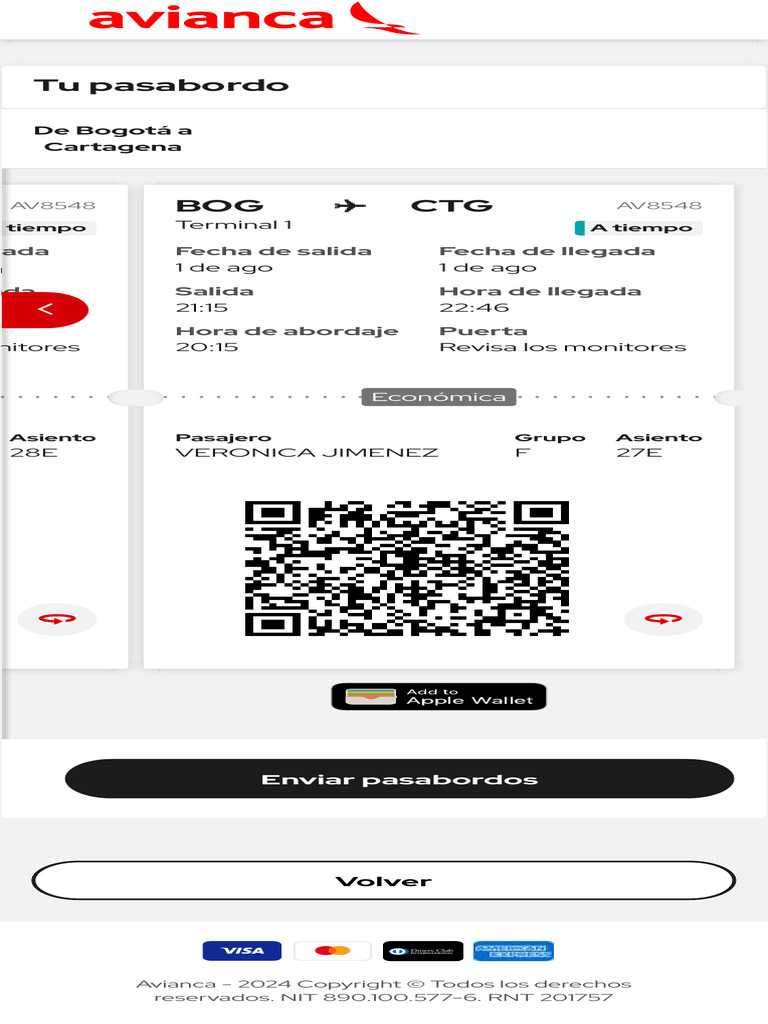 Avianca Checkin - Boarding Pass | PDF
