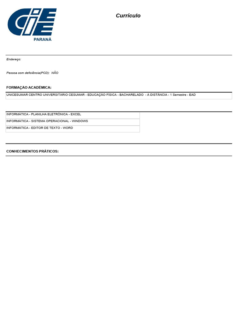 Curriculo Estudante Maycon Vinicios Gomes Da Silva | PDF