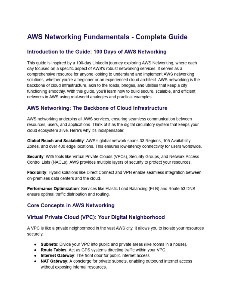 Networking Aws | PDF | Computer Network | Load Balancing (Computing)