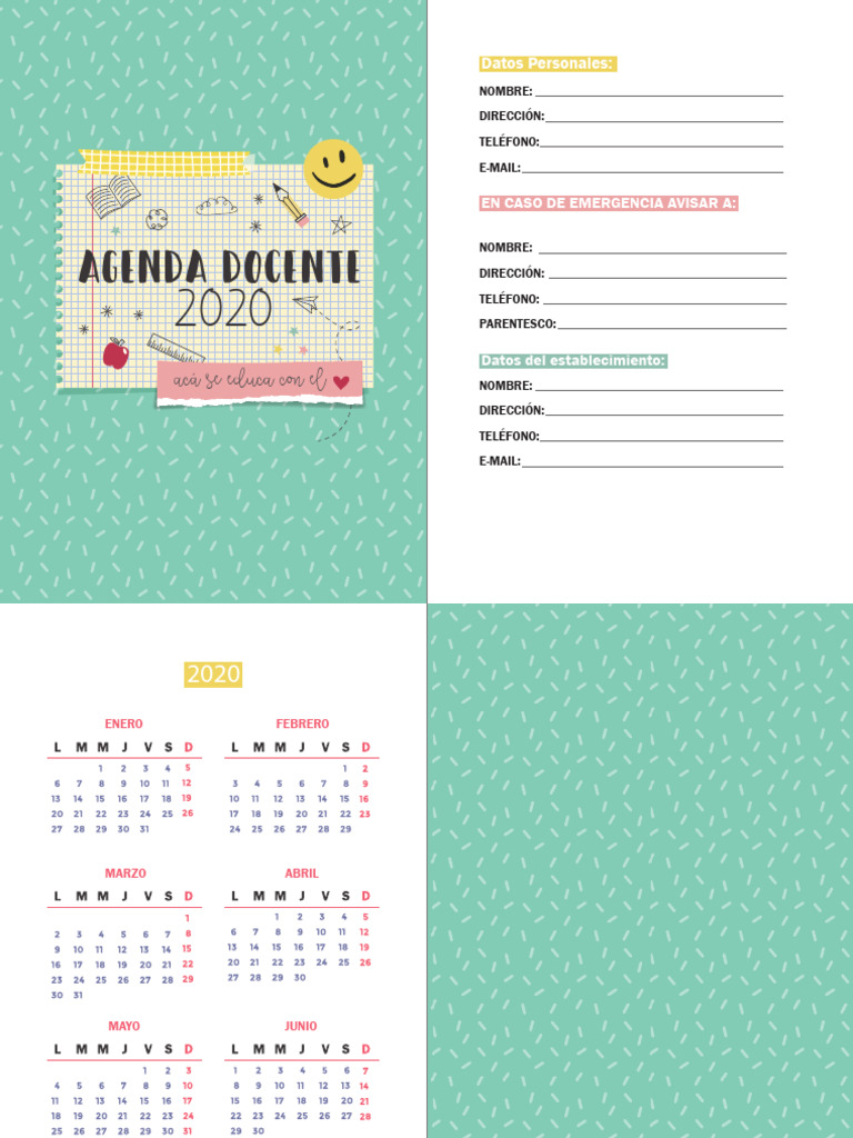 Agenda Docente 2020: Planificación Anual | PDF