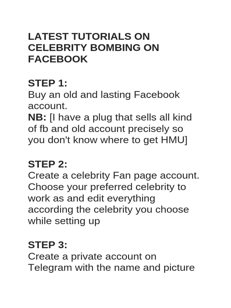 FB Celeb Bombing Tut - Aa | PDF