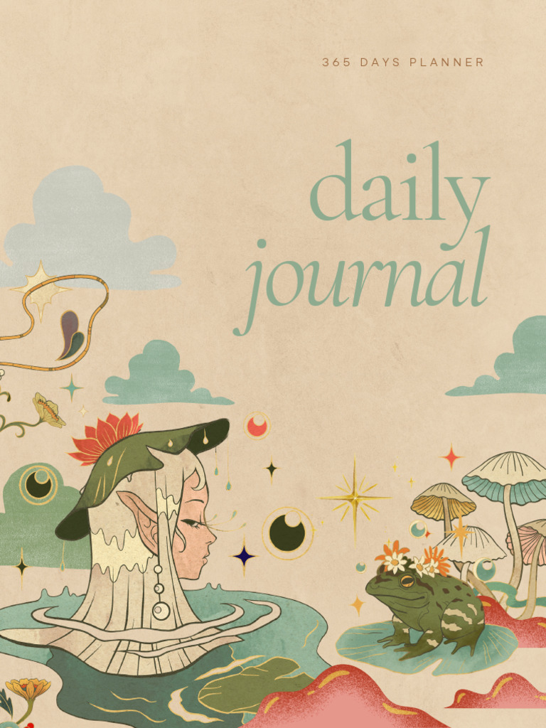 Vintage Illustrative Daily Journal Cover | PDF