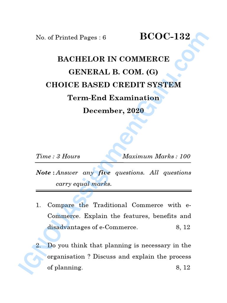 BCOC 132 June2010 June2023 | PDF | Human Resource Management | Business