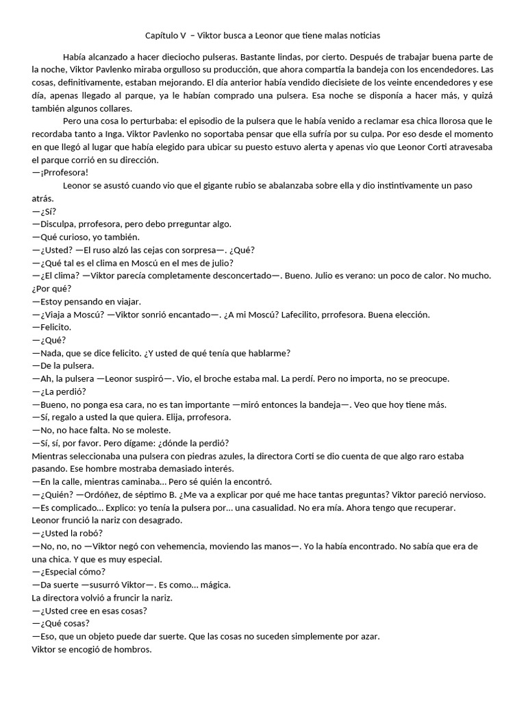 Viktor y la pulsera mágica de Leonor | PDF