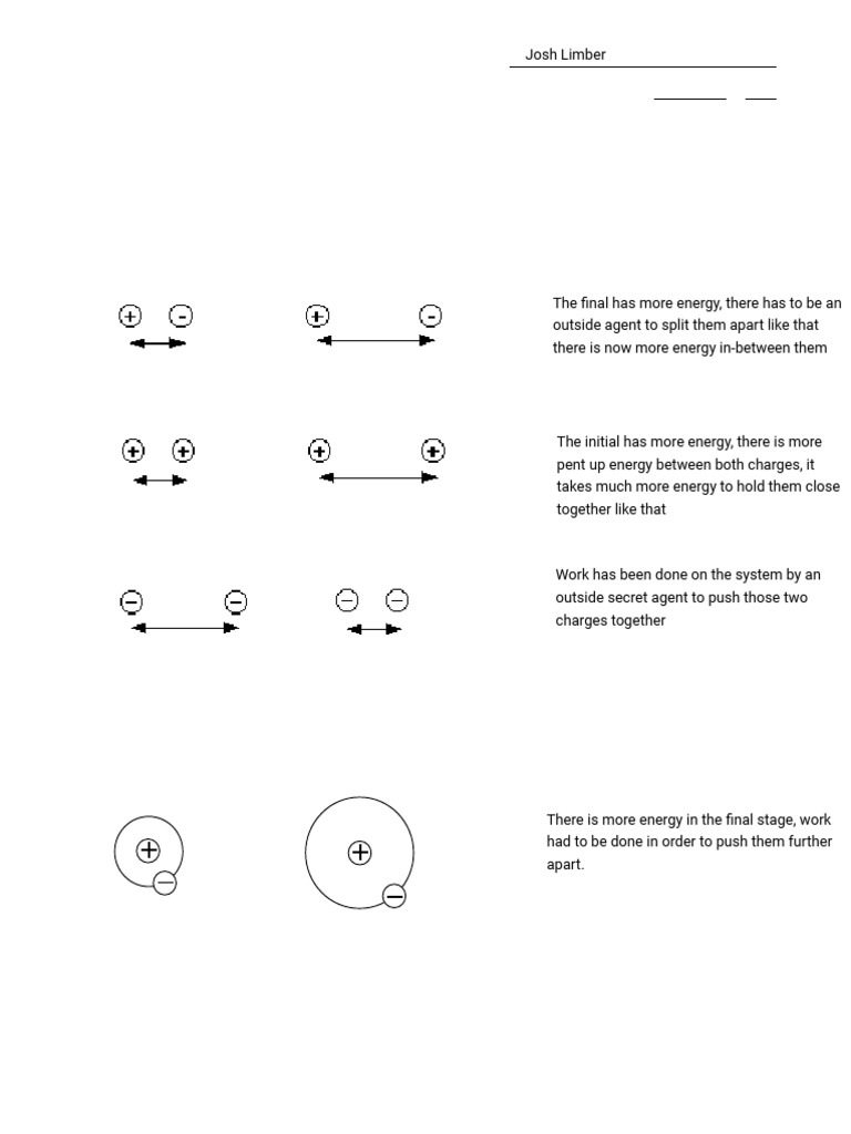 Electric Potential Energy Worksheet | PDF | Electric Field | Electron