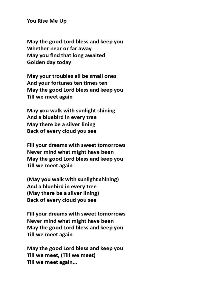 You Rise Me Up | PDF