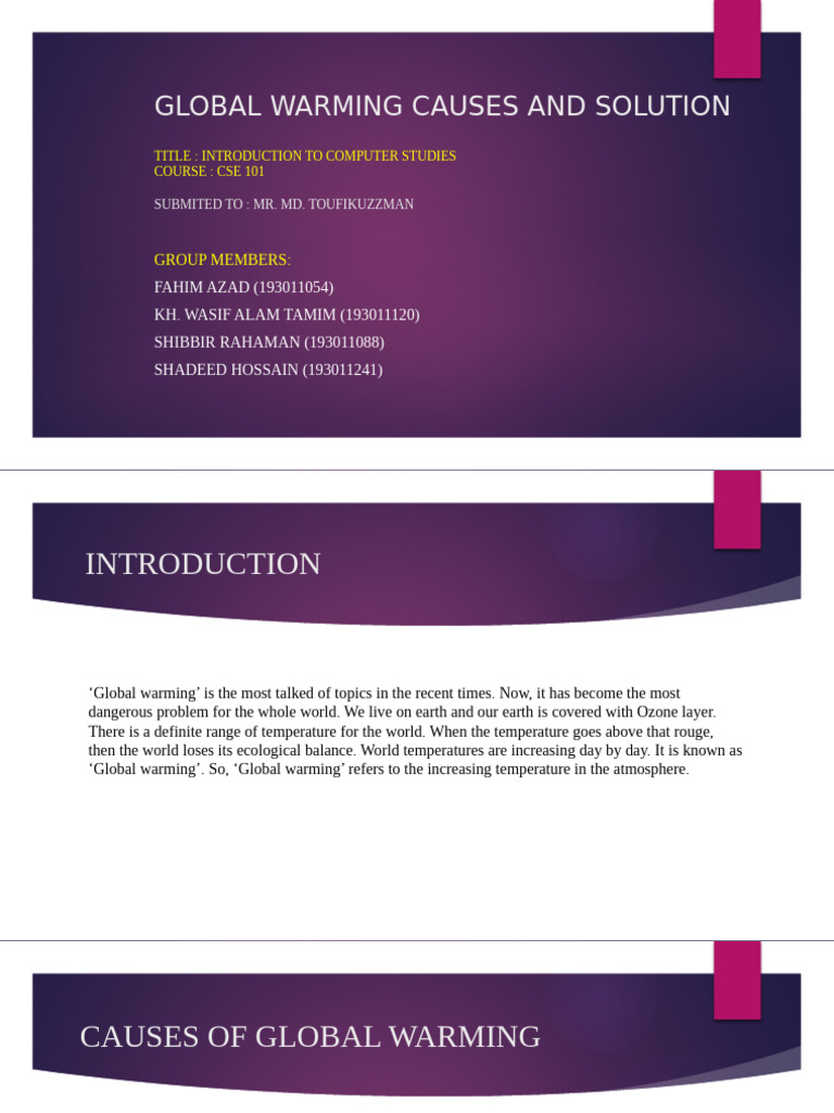 Global Warming Causes and Solution | PDF