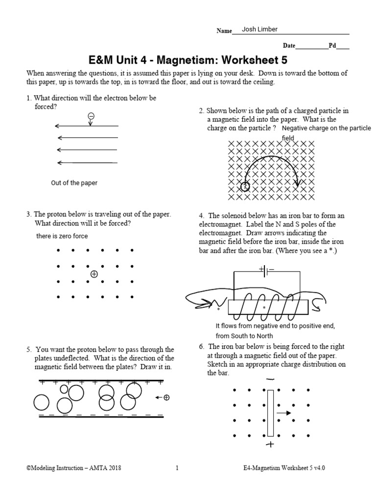 Kami Export - Joshua Limber - 09_E4_ws5 | PDF | Magnetic Field | Electromagnetic Induction