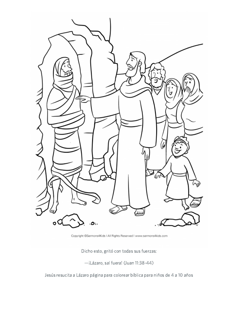 Resurrección de Lázaro: Colorear para Niños | PDF