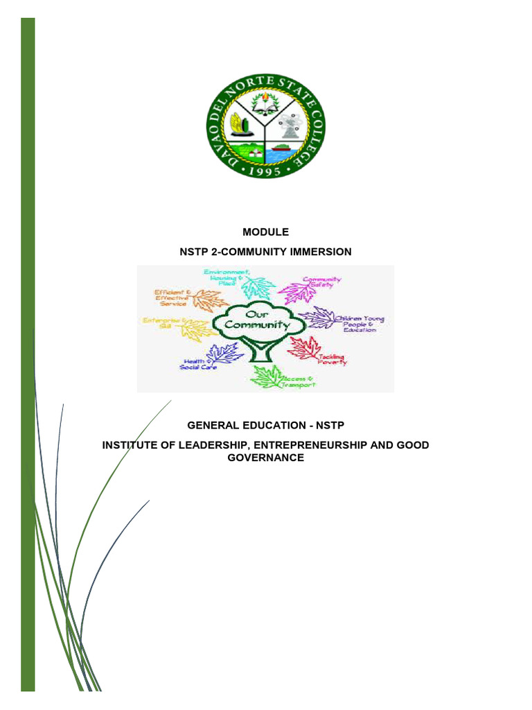 NSTP 2 Community Immersion Syllabus | PDF | Evaluation | Community