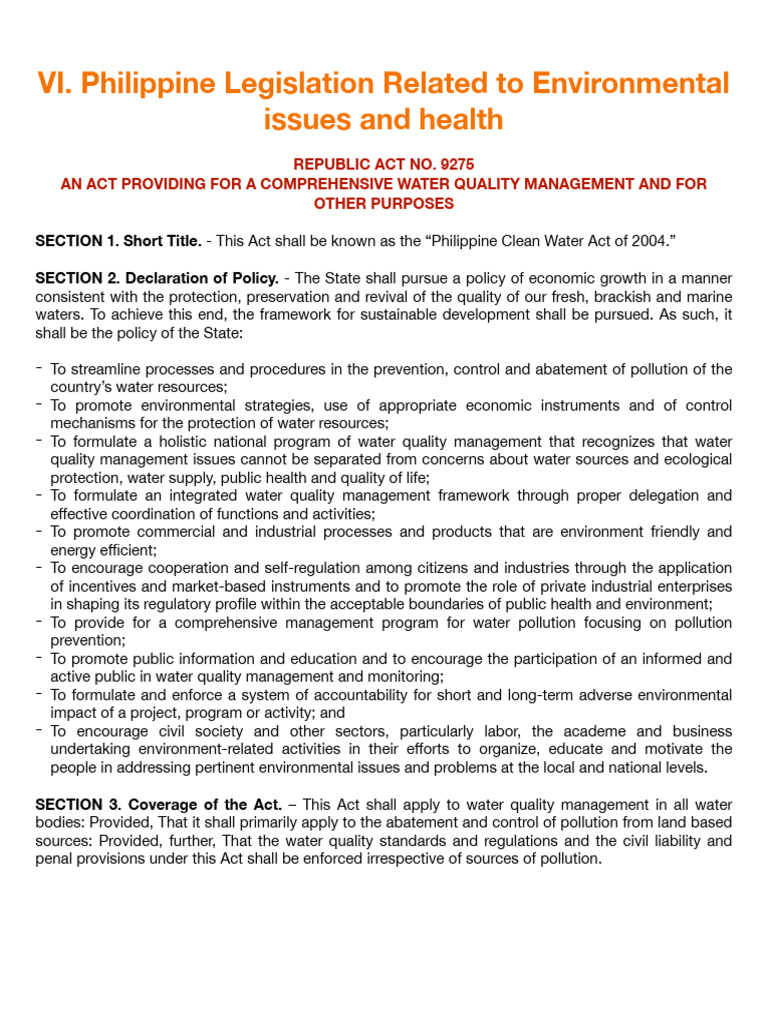 Philippine Environmental Legislation Overview | PDF | Waste Management ...