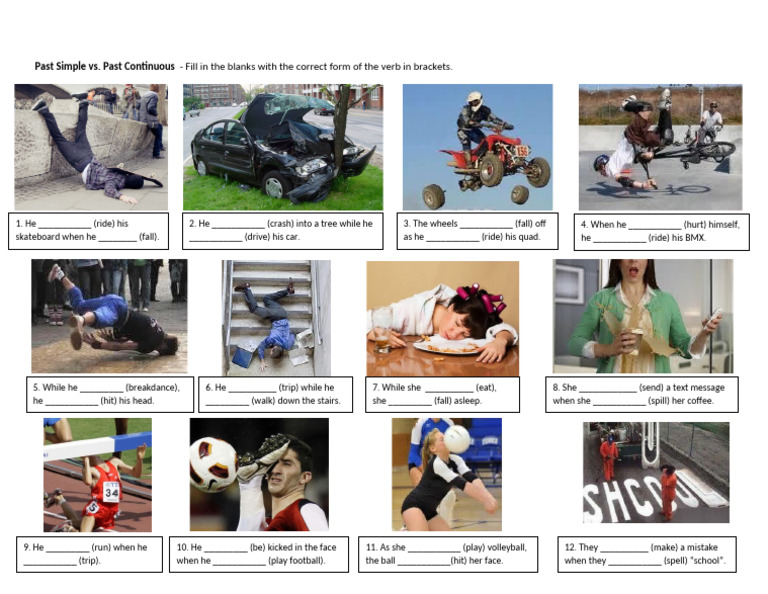 Past Simple Vs Past Continuous Fail Pictures - 40263 | PDF