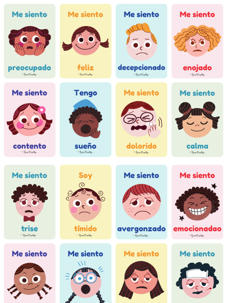 Flashcards para Expresar Emociones | PDF