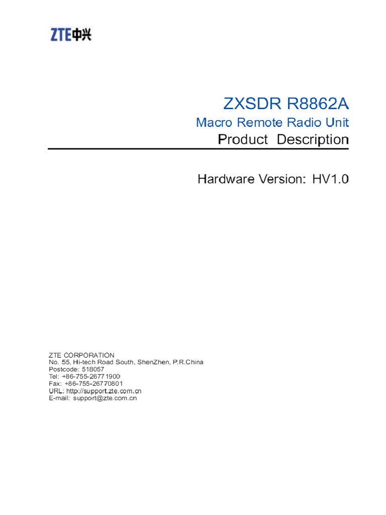 Rru Zte 8862a | PDF