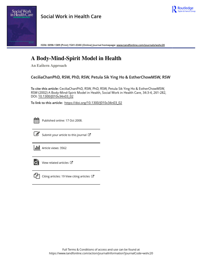 A Body-Mind-Spirit Model in Health | PDF | Qigong | Traditional Chinese ...
