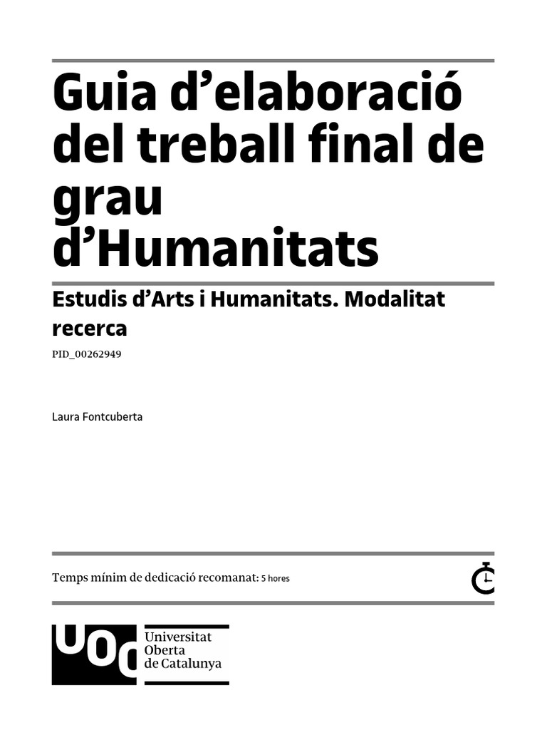Treball Final de Grau_Guia Delaboracio Del Treball Final de Grau DHumanitats | PDF