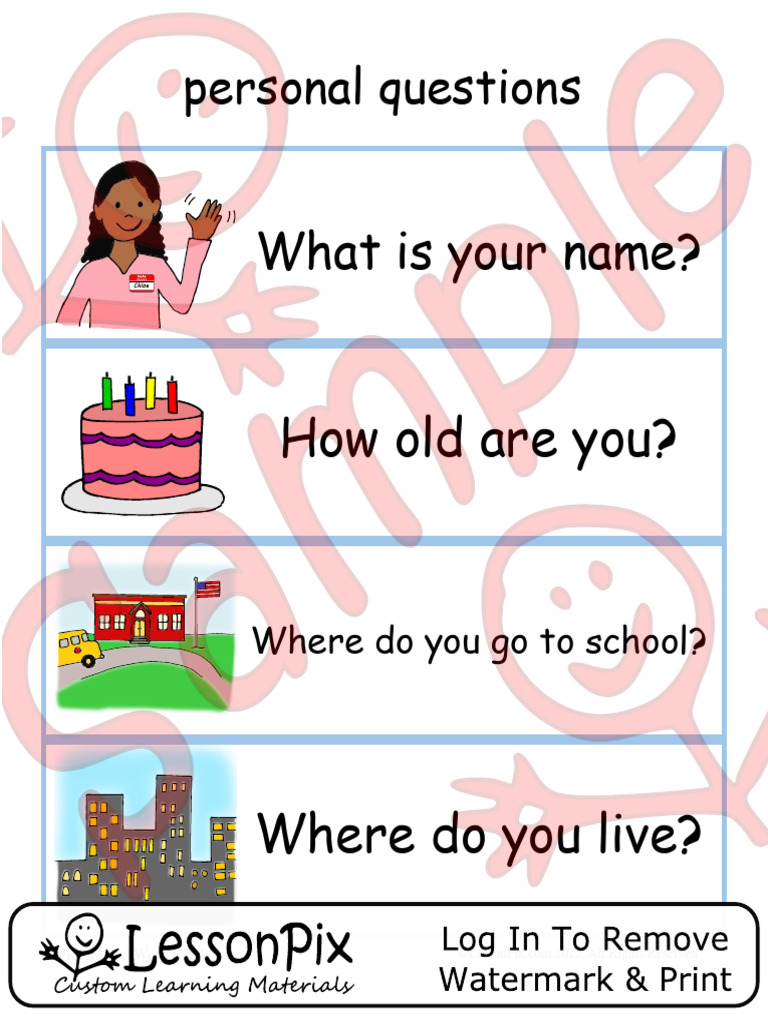 Personal+Questions Material 2471625 | PDF