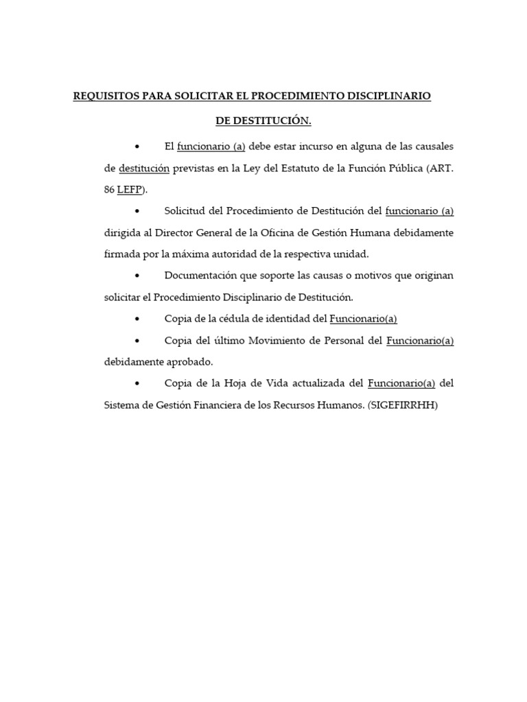 1.requisitos para Solicitar El Procedimiento Disciplinario de ...