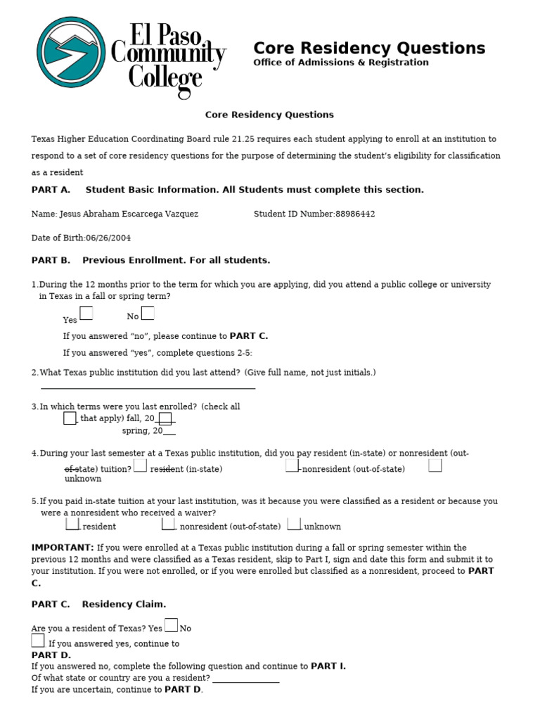Core Residency Questions | PDF | Immigration