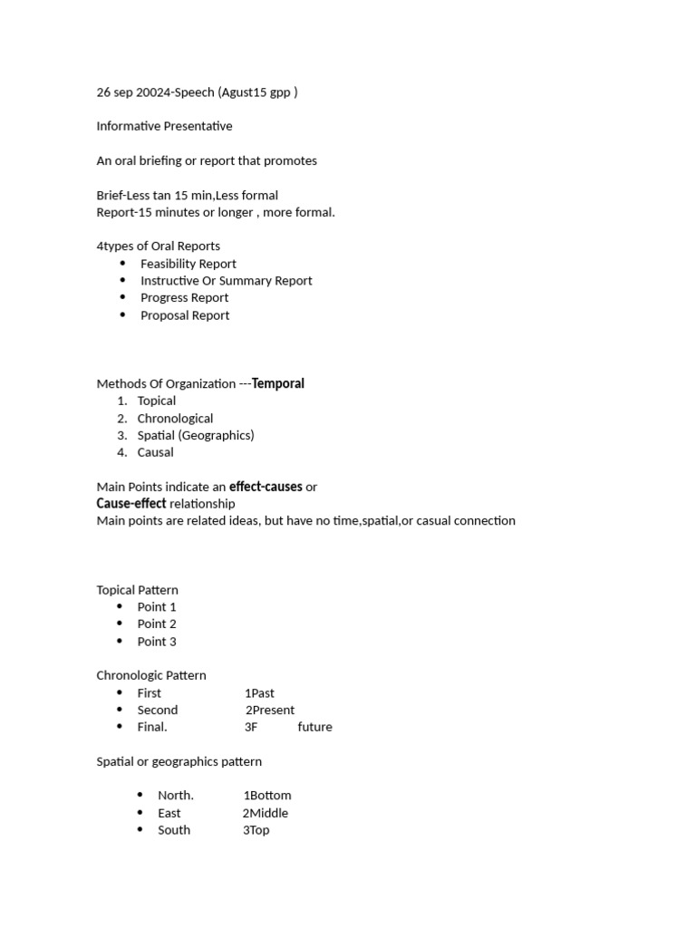 Types and Methods of Oral Reports | PDF