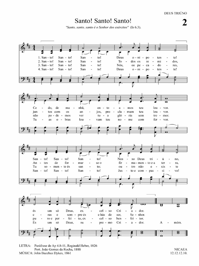HCC 002 Santo, Santo, Santo (4 Vozes) | PDF