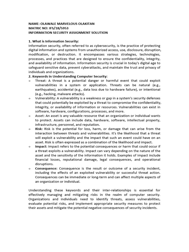 Olawale Marvelous Ifs-18-5953 | PDF | Information Security | Security