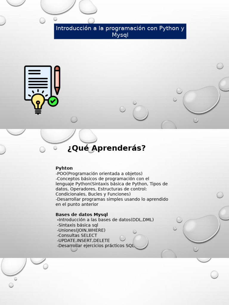 Curso Introductorio Python Mysql | PDF