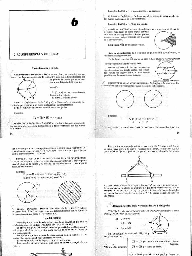 Circunferencia y Círculo Conceptos Base | PDF