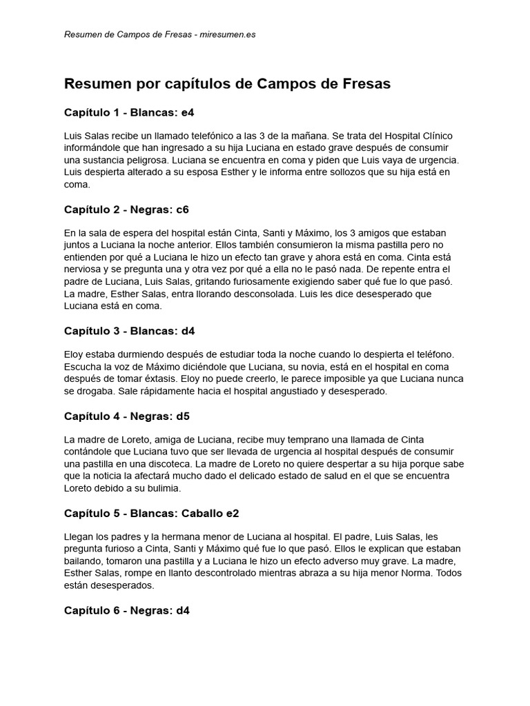 Resumen de "Campos de Fresas" | PDF | Ajedrez