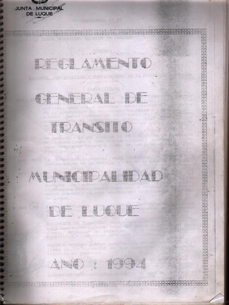 Reglas de Tránsito Municipalidad de Luque Paraguay | PDF