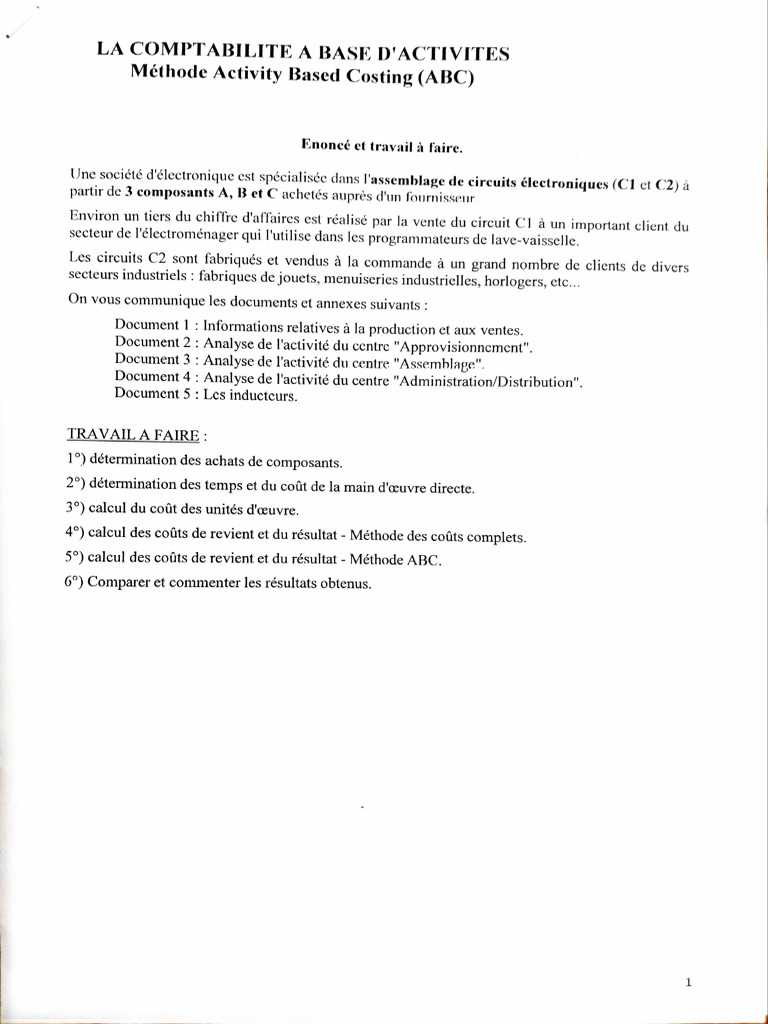 TD Méthode ABC Et Correction | PDF