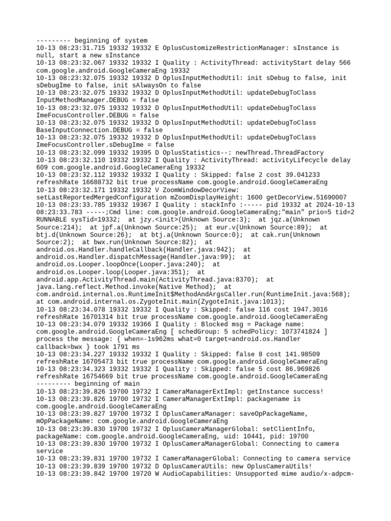 Logcat 1728782619757 | PDF | Computer Programming | Computer Architecture