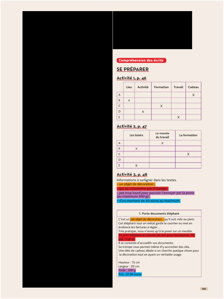 Compréhension Des Écrits - Corrigés | PDF