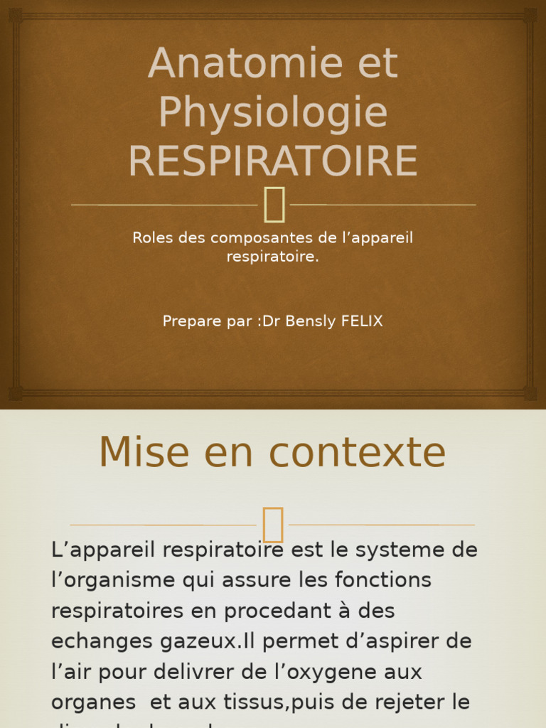 Anatomie et physiologie respiratoire | PDF | Système respiratoire ...