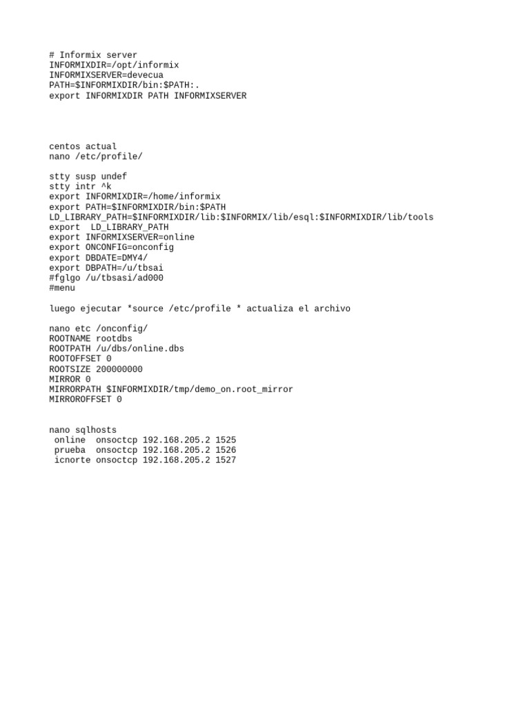 # Informix Server (Profile) | PDF