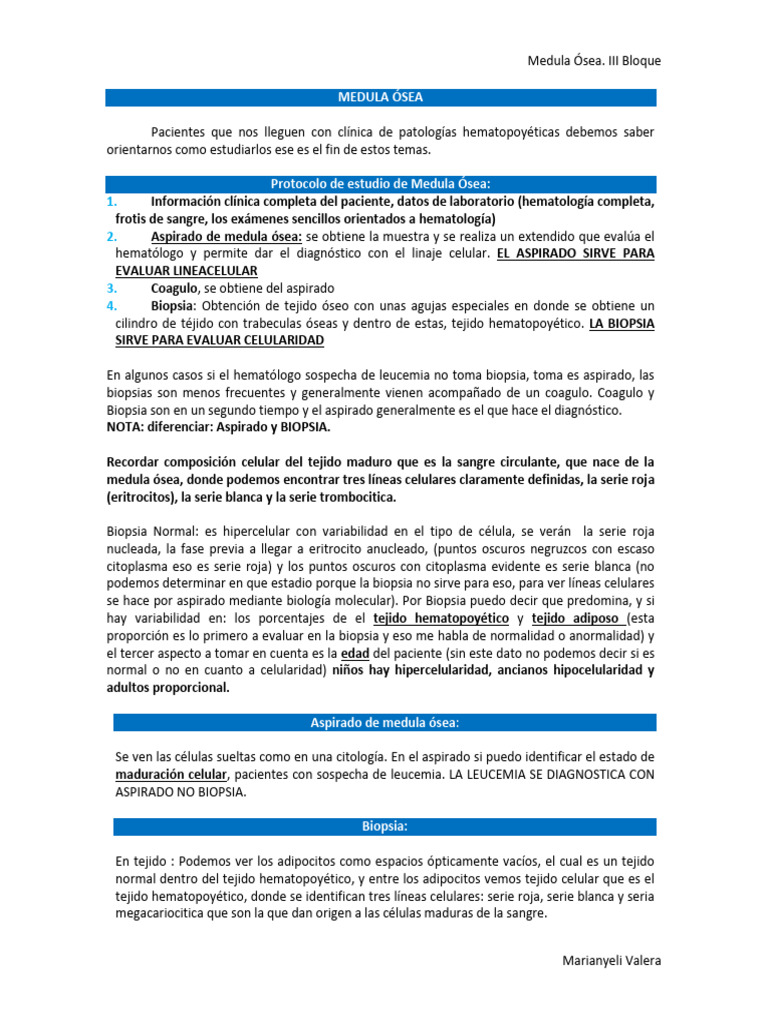 Médula Osea (Marianyeli) | PDF | Biopsia | Linfoma