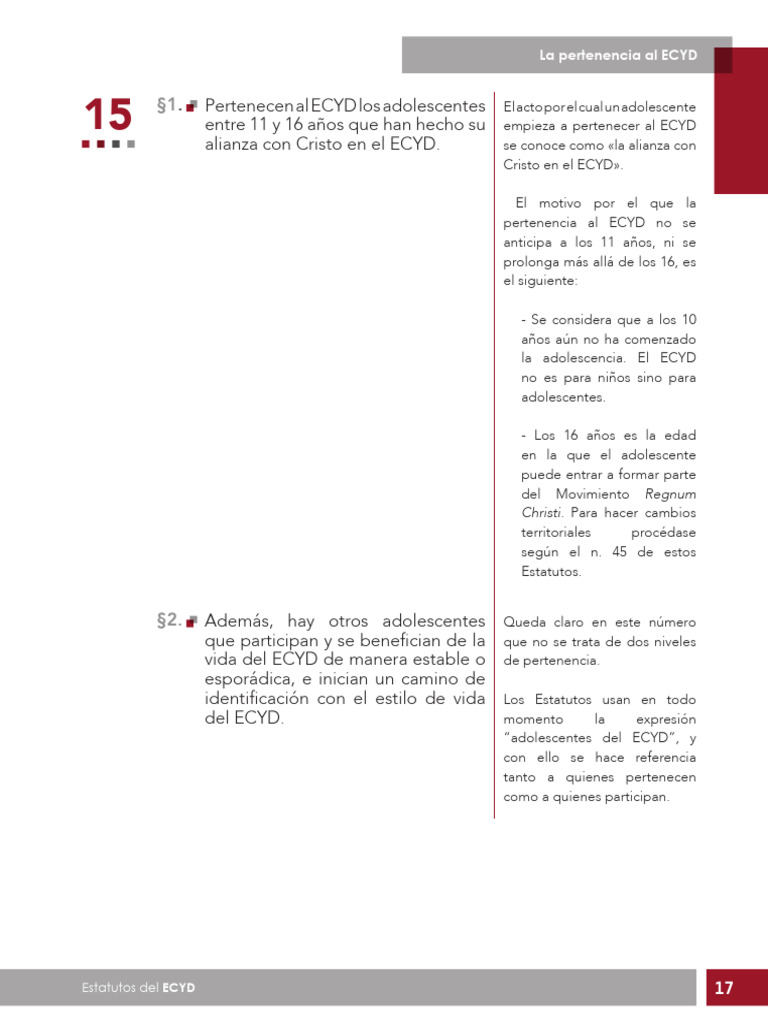 Estatutos ECYD - Capítulo 3 | PDF | Cristo (título) | Bendición