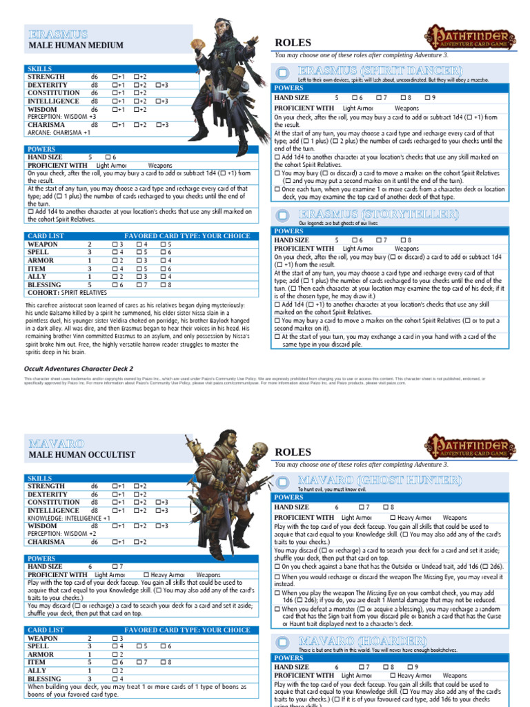 Occult_Adventures_Character_Deck_2_Character_Sheets | PDF