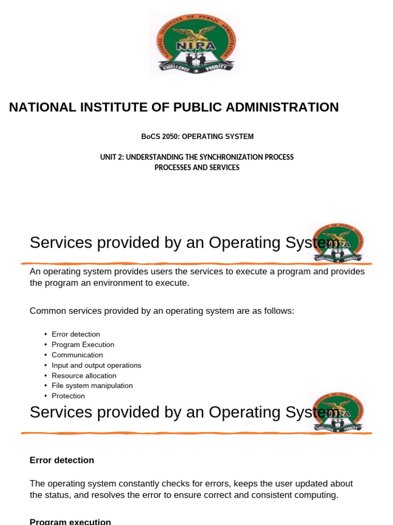 Unit 2 Processes and Services | PDF | Process (Computing) | Operating System